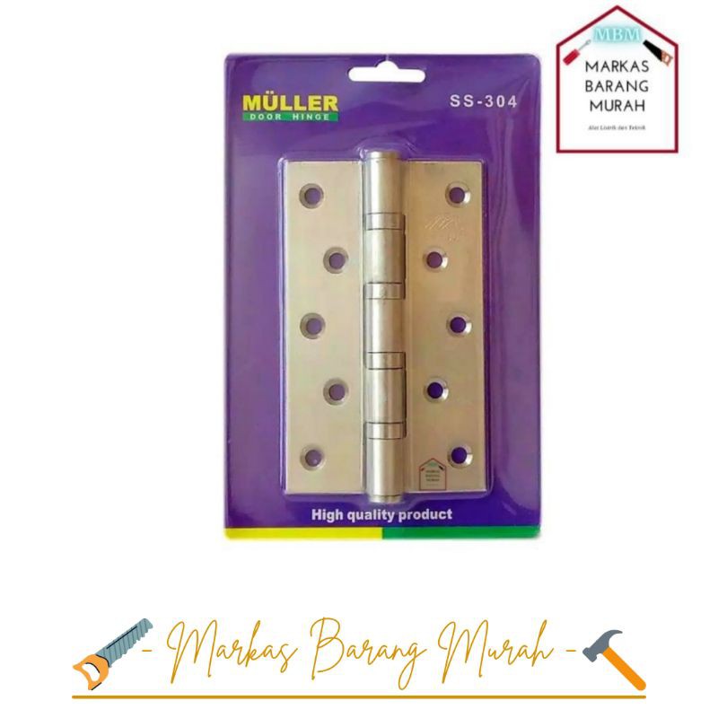 Jual Engsel MULLER STAINLESS STEEL ukuran 3 inch 4 inch 5 inch / Engsel ...