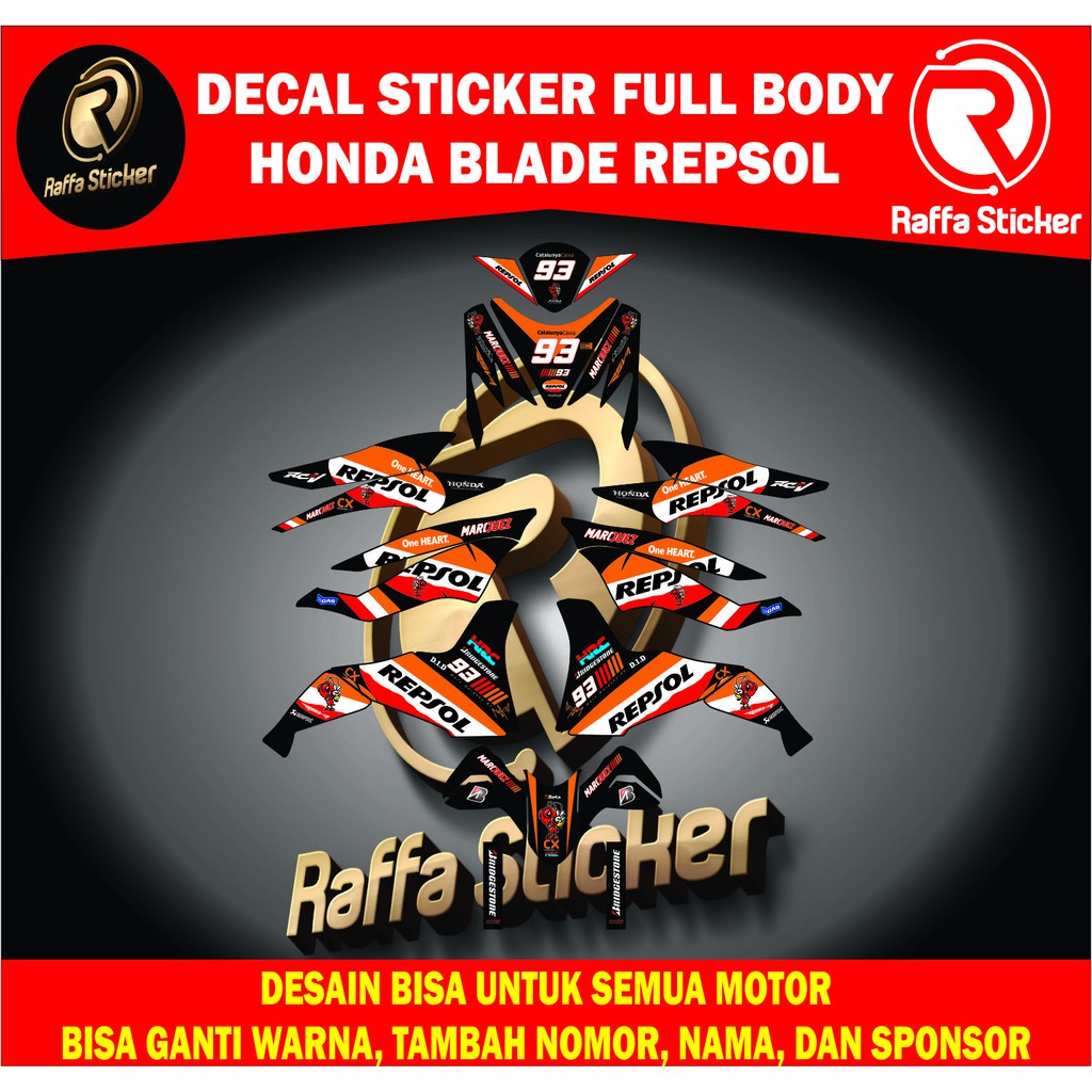 Jual decal blade lama decal blade 110 decal honda blade old stiker ...