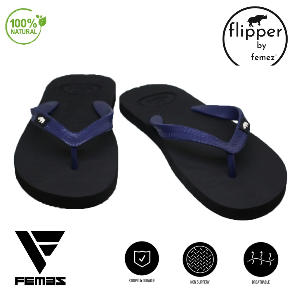 Jual ORIGINAL Sandal Jepit FLIPPER by FEMEZ Combi Walker Pria hitam ...