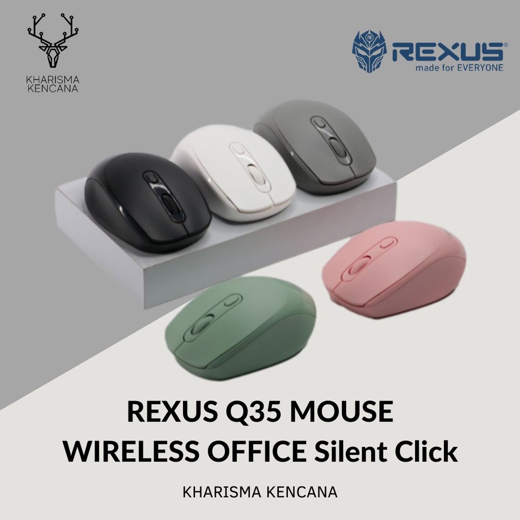 Jual REXUS Q35 DUAL MODE MOUSE WIRELESS + BLUETOOTH Silent Click | Shopee Indonesia