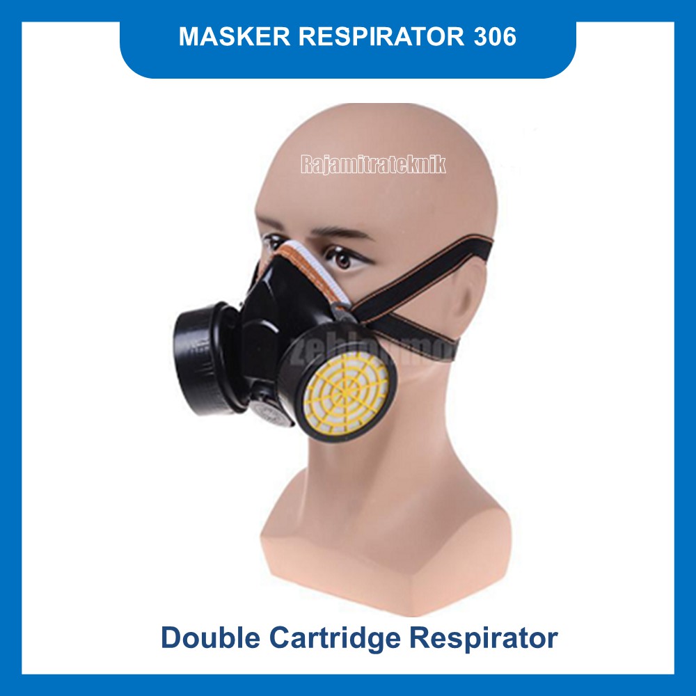 Jual Masker respirator double filter 306 anti polusi anti debu bahan ...