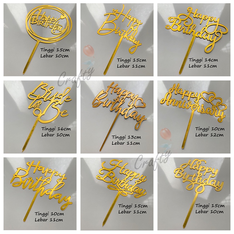 Jual Hiasan Kue Akrilik CAKE TOPPER Acrylic Cake Decoration | Shopee ...