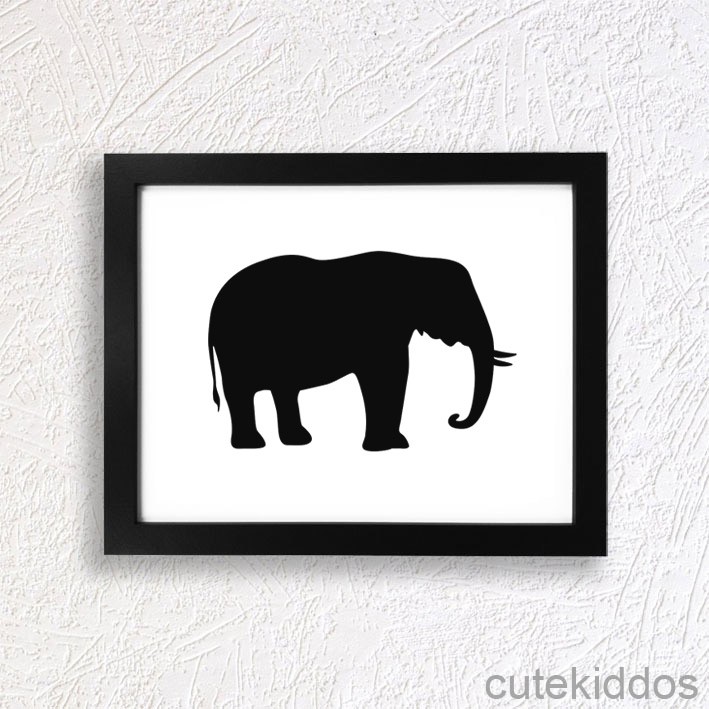 Jual Poster Fauna / Siluet Gajah / Hiasan Dinding / Pajangan Dinding ...