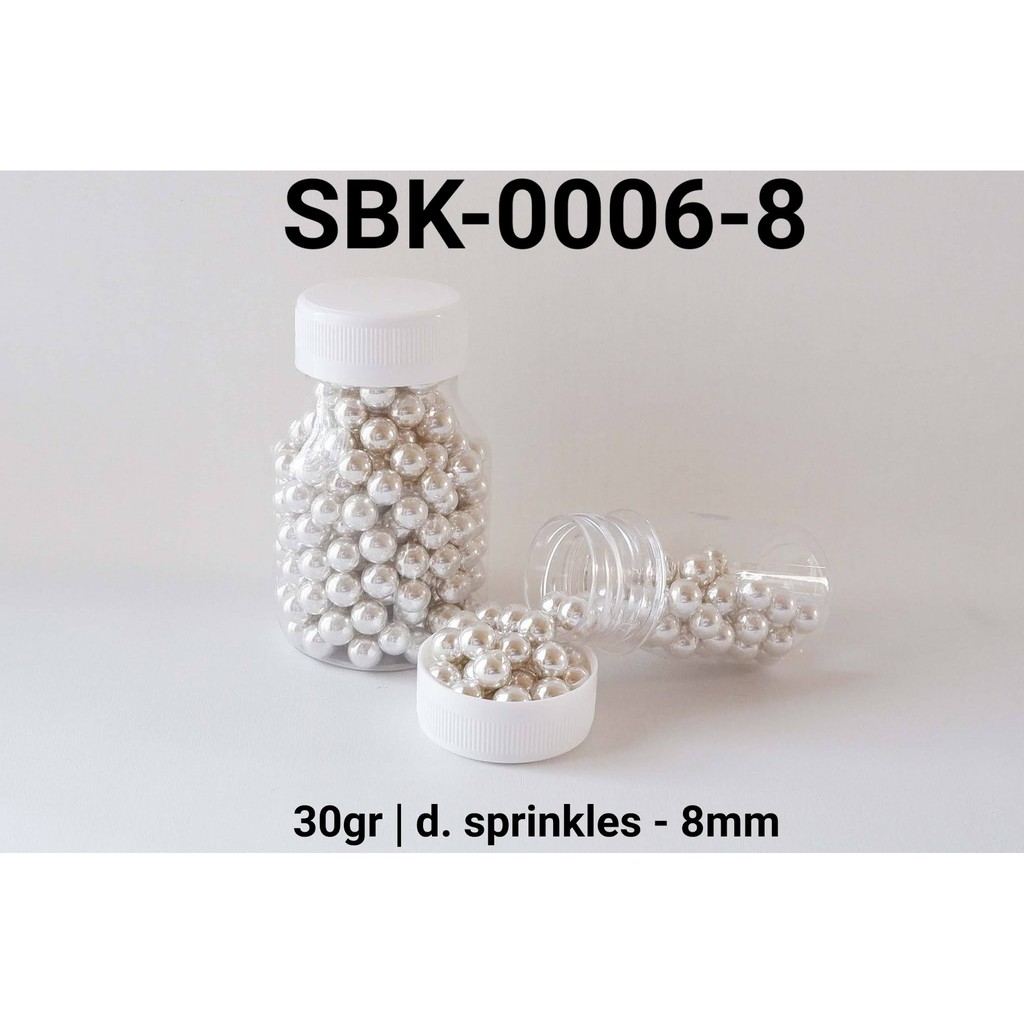 Jual SBK-0006-8 Sprinkles sprinkle sprinkel mutiara silver perak 30gram ...