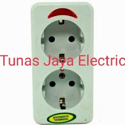 Jual Stop Kontak Arde 2 Lbg Terminal Kuningan + Lampu Indikator ( SNI ) | Shopee Indonesia