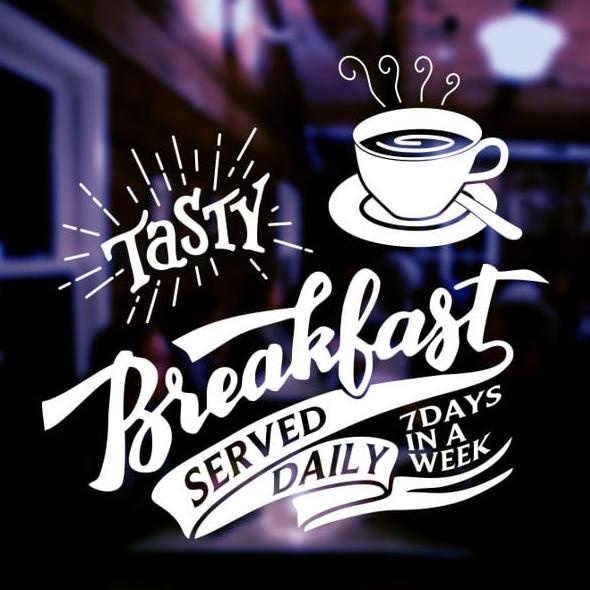 Jual Wall Sticker Tasty Breakfast Kaca Dinding Cafe Resto Kantin Stiker ...