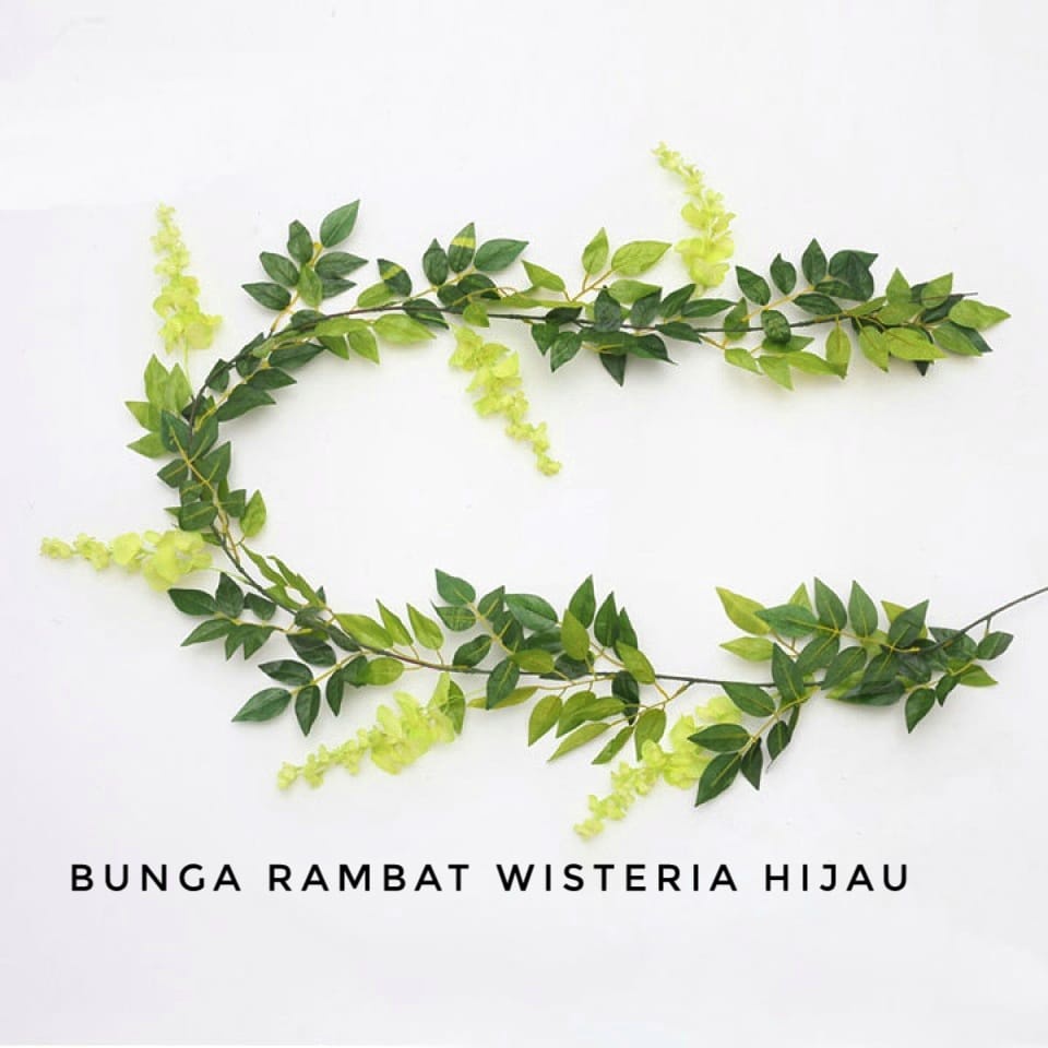 Jual Tanaman Hias Palsu Daun Rambat Bunga Wisteria Rambat flower Juntai ...