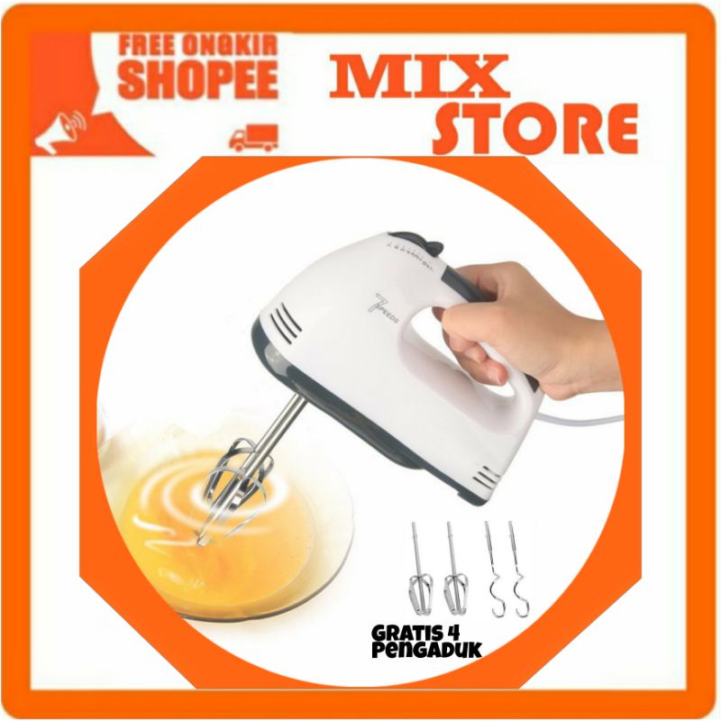 Jual Mixer Tangan High Speed Hand Mixer 7 Speed Mini Mixer | Shopee ...