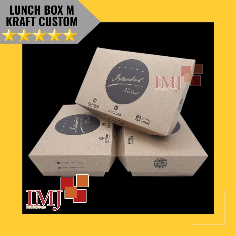 Jual PAPER LUNCH BOX M CUSTOM KRAFT DUS AYAM GEPREK KARDUS CUSTOM ...
