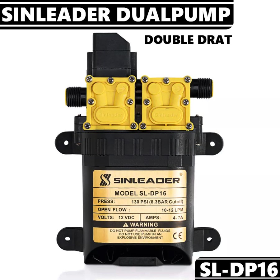 Jual Pompa DC 12V Sinleader Dual Pump DP-16 130 PSI 100W DOUBLE DRAT ...