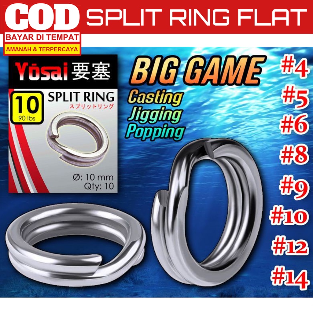 Jual Split Ring Gepeng No 4 5 6 7 8 9 10 11 12 14 Pancing Jigging Casting Popping | Shopee Indonesia