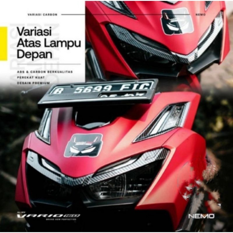 Jual variasi atas lampu depan NEW VARIO 160 motif karbon | Shopee Indonesia