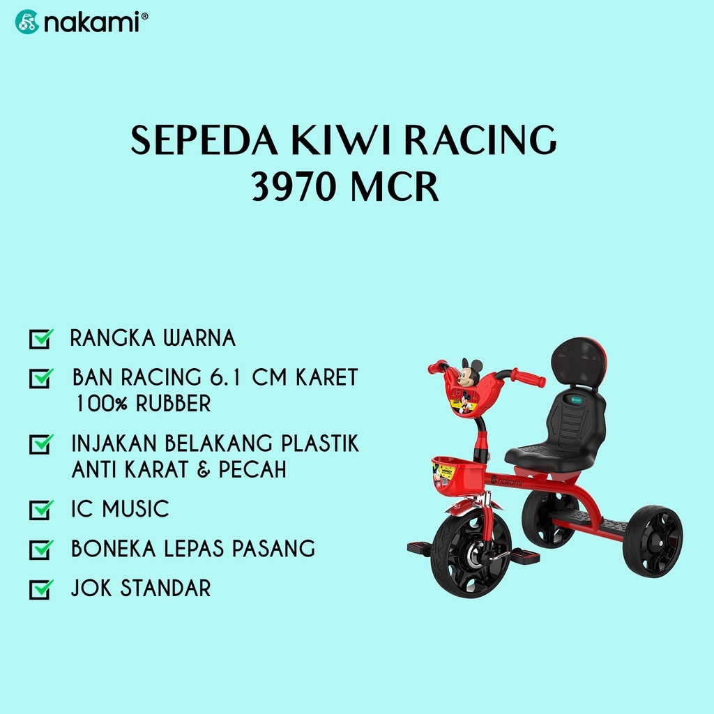 Jual NAKAMI Sepeda Anak Roda 3 Tricycle Racing Kiwi | Shopee Indonesia