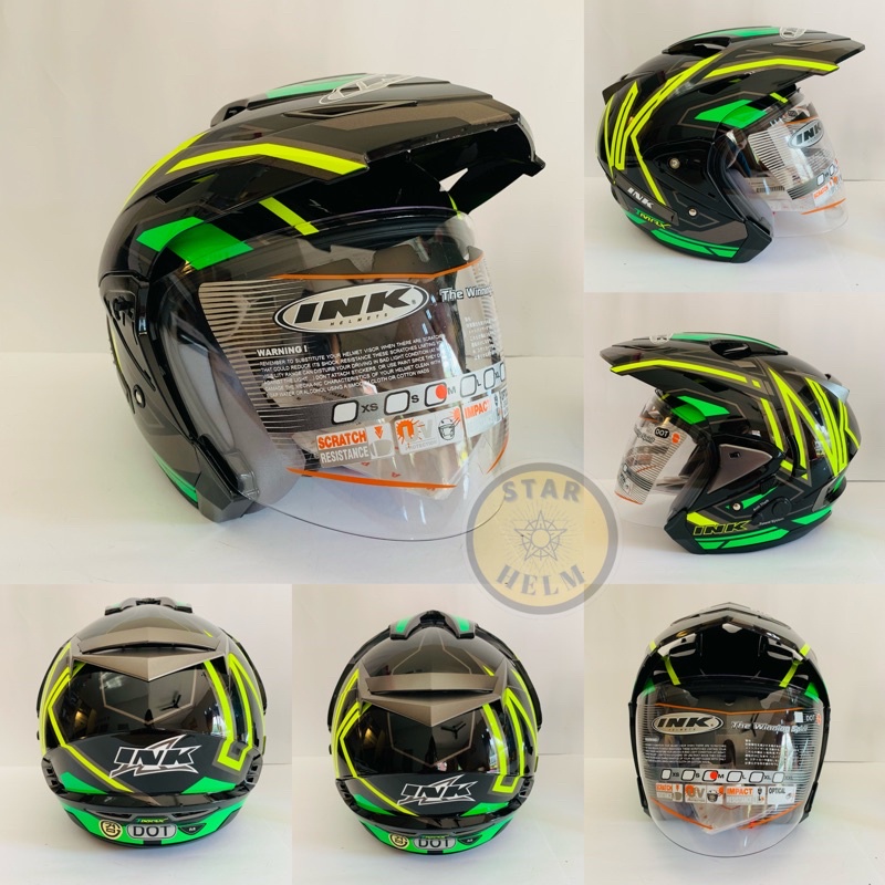 Jual Helm Half Face INK T Max Double Visor | Helm Half Face INK TMax ...