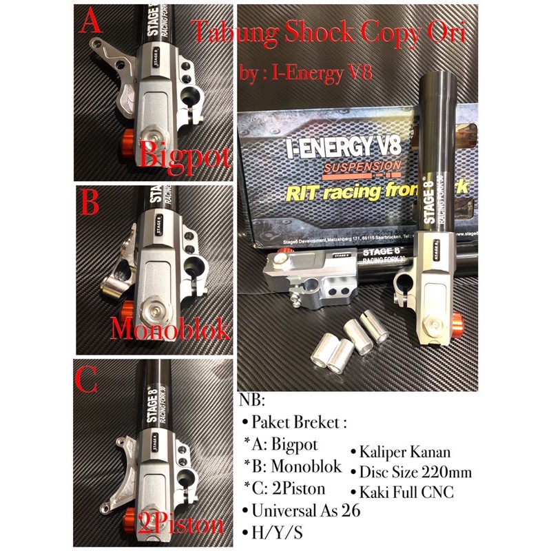 Jual Tabung Shock Depan Stage One model Satge Copy Ori Black Front ...