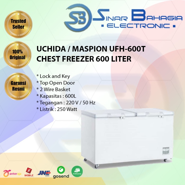 Jual UCHIDA / MASPION UFH-600T CHEST FREEZER 600 LITER (NEW) ( Khusus Bandung) | Shopee Indonesia
