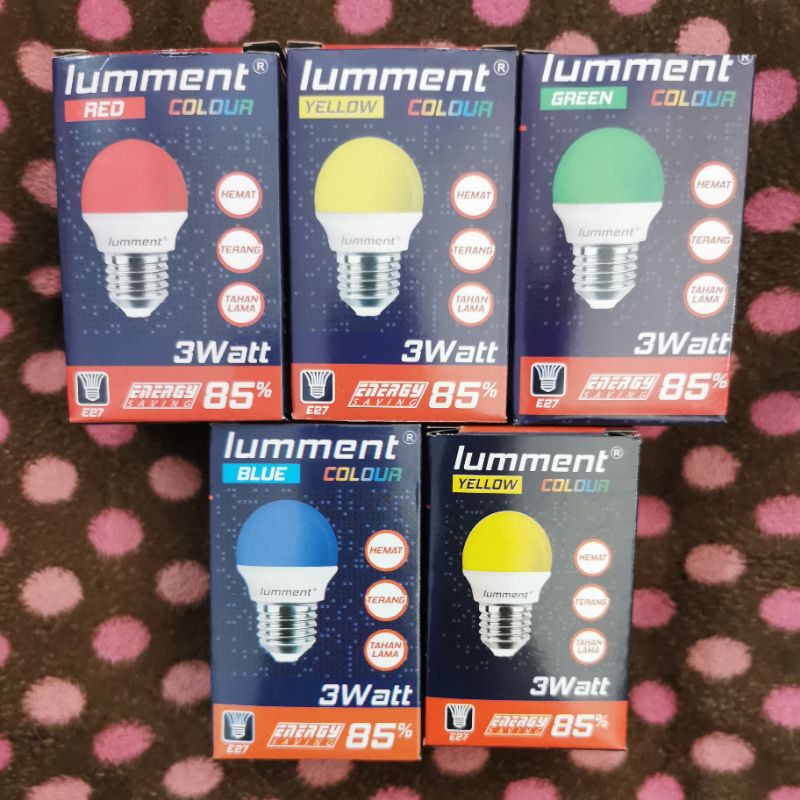 Jual Lampu LED BULB E27 Warna 3 watt Lampu Dekorasi Lampu Hias Warna ...