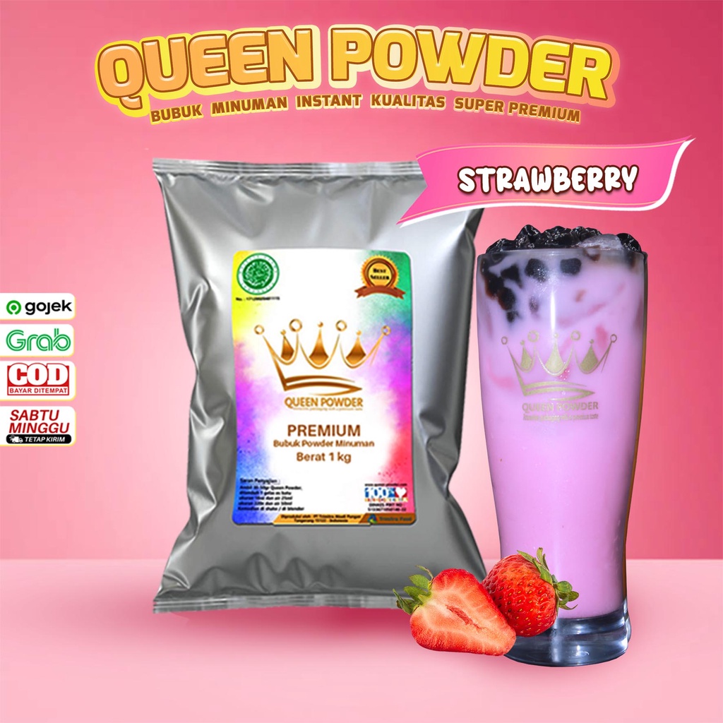 Jual Bubuk Minuman Queen Powder Premium Rasa Strawberry Original 1Kg ...