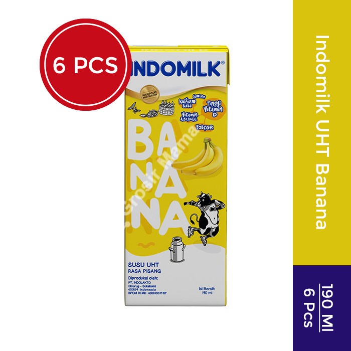 Jual Ee510 Indomilk Susu Cair Uht Pisang 190Ml X 6 Pcs 6Ggddv | Shopee Indonesia