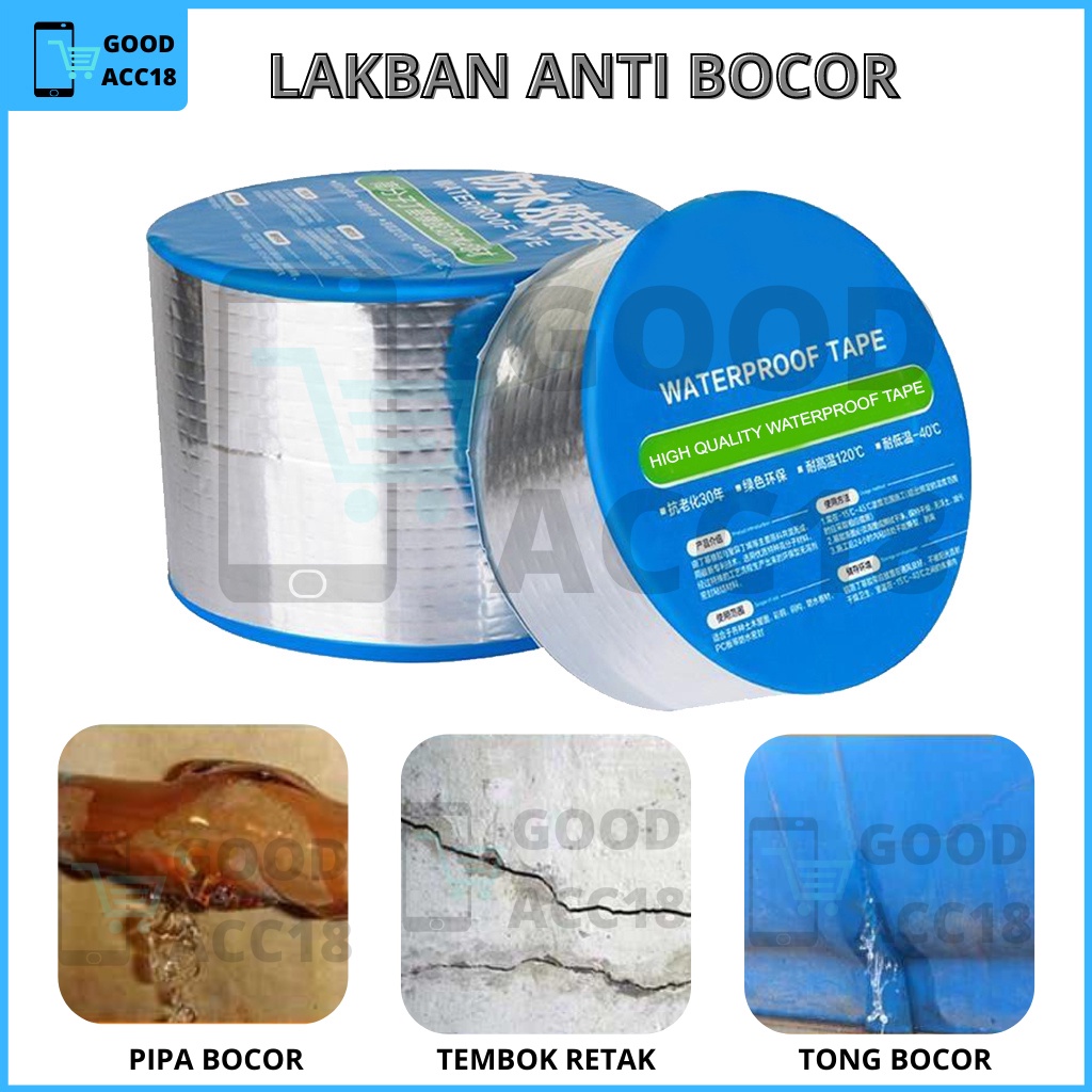 Jual Lakban Anti Bocor Anti Air Aluminium Foil Waterproof Ukuran 3 Meter 5 Meter 10 Meter ...