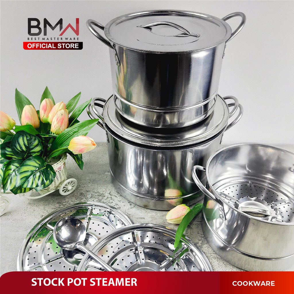 Jual BMW Kitchen Ware - 1 Set 4pcs Stock Pot Steamer Panci Kukus ...