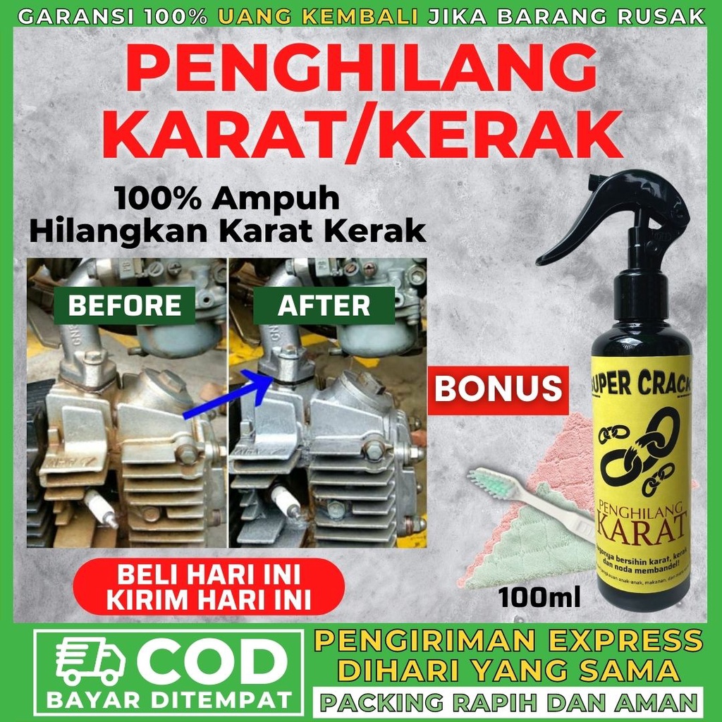 Jual PENGHILANG KARAT 100ML CAIRAN OBAT PEMBERSIH KERAK MESIN MOTOR ANTI NODA BEKAS OLI KOTORAN ...