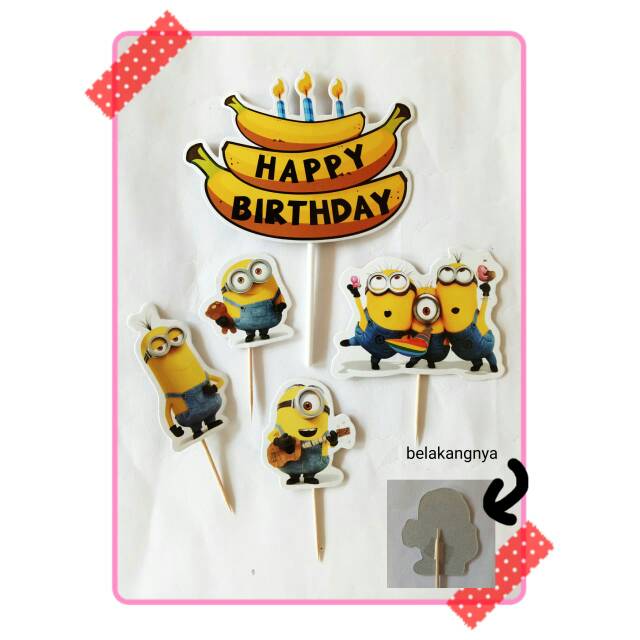 Jual Topper toper cake hiasan kue ulang tahun karakter minion minions ...