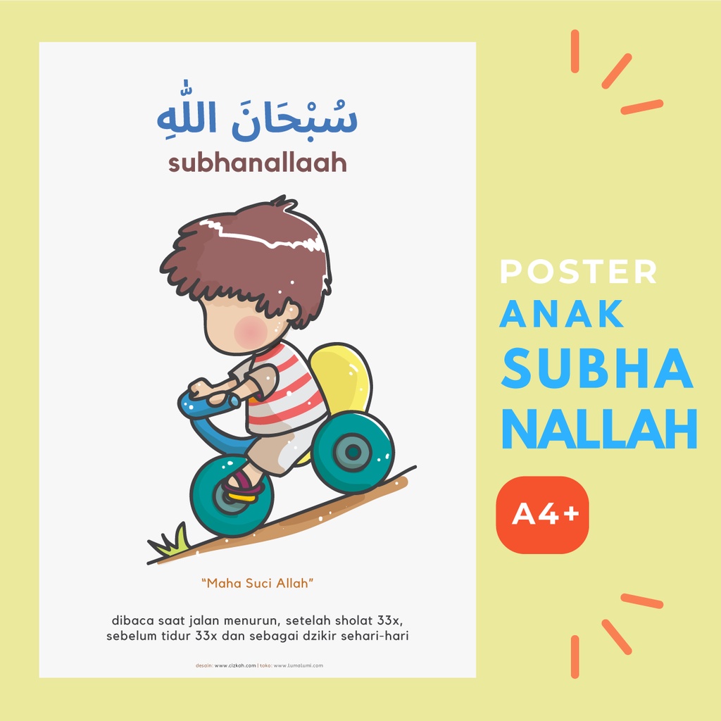 Jual POSTER MONO KALIMAT THOYYIBAH FACELESS UKURAN A3 dan A4 | MAINAN ...