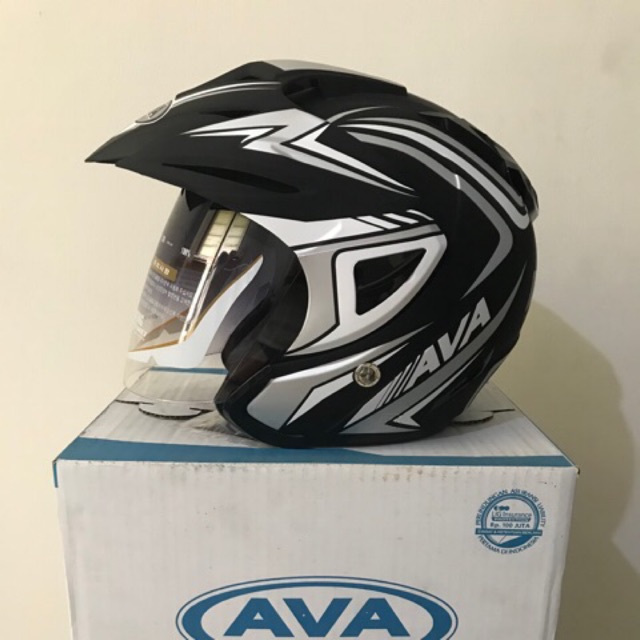 Jual Helm AVA K7 Hitam Dop Falcon Silver Black Doff Dof K-7 | Shopee ...