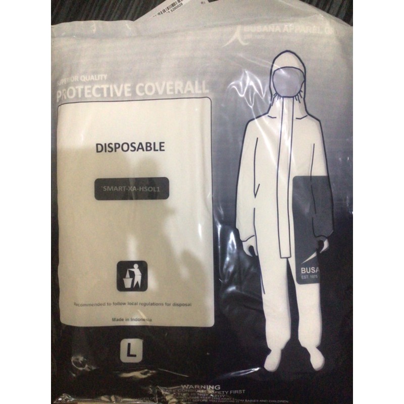 Jual APD Hazmat Coverall disposable new sealed full body cover set ...