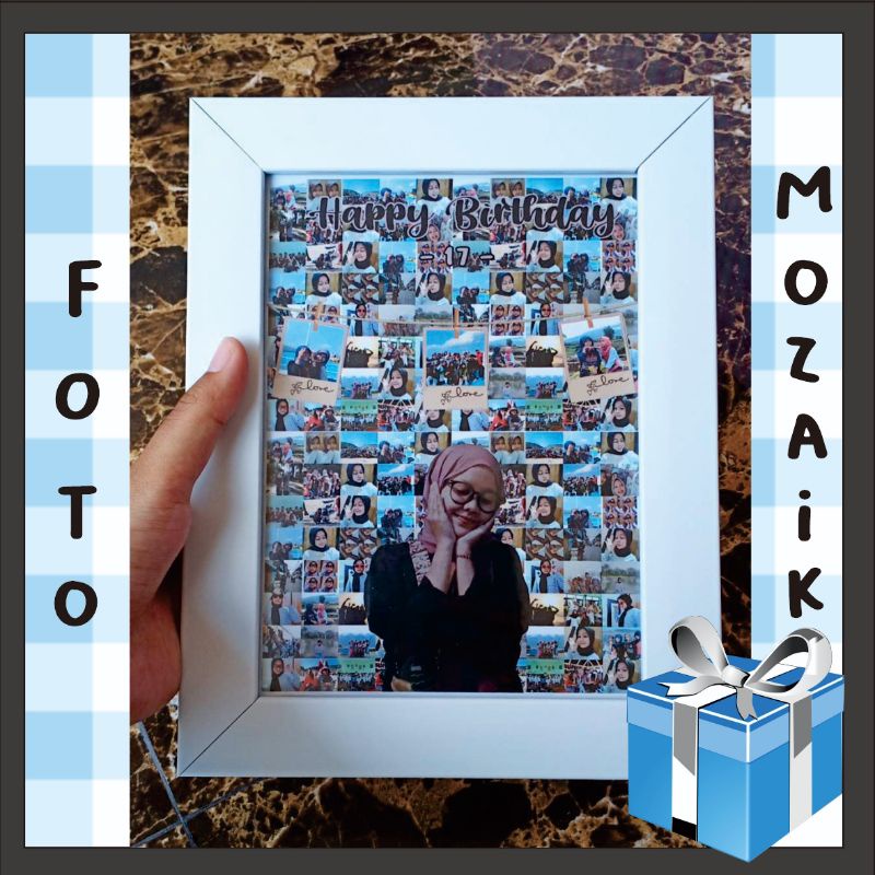 Jual Foto mozaik custom free frame foto | Shopee Indonesia