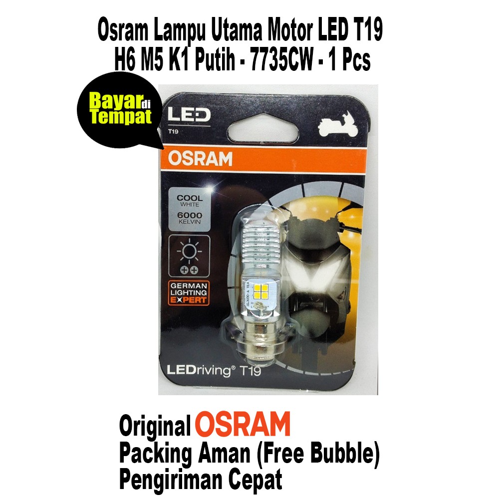 Jual Osram Lampu LED T19 AC/DC (Original Asli) Hi-Lo Cool White Untuk Bebek dan Matic Beat Mio ...