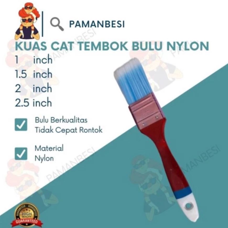 Jual Kuas Cat Tembok Bulu Nylon Kwas Koas Paint Brush tembok dinding 1 ...