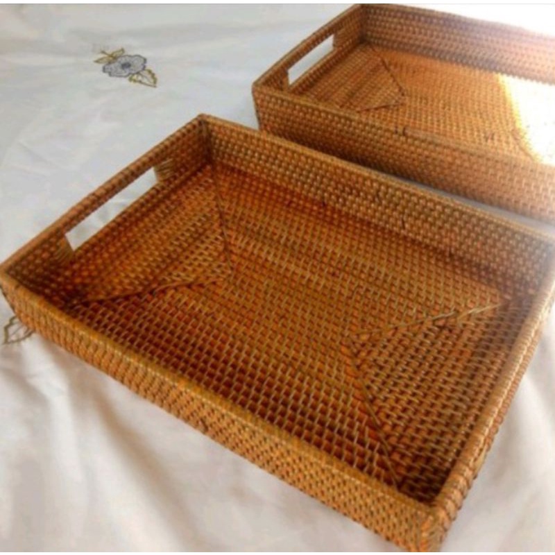 Jual tray segi4 panjang rotan | Shopee Indonesia