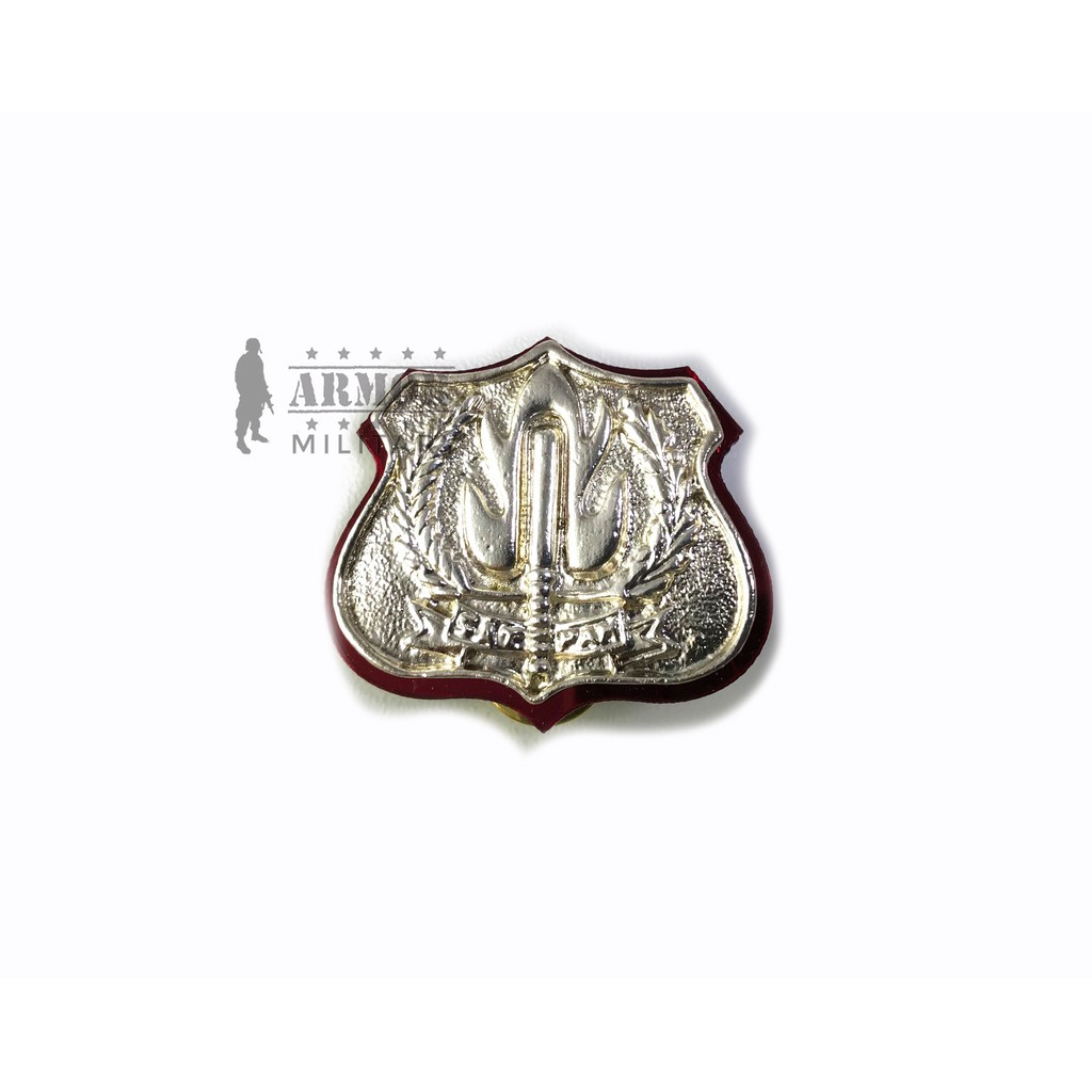 Jual Armor Military Emblem Pin Kewenangan Security Satpam Mika Silver ...