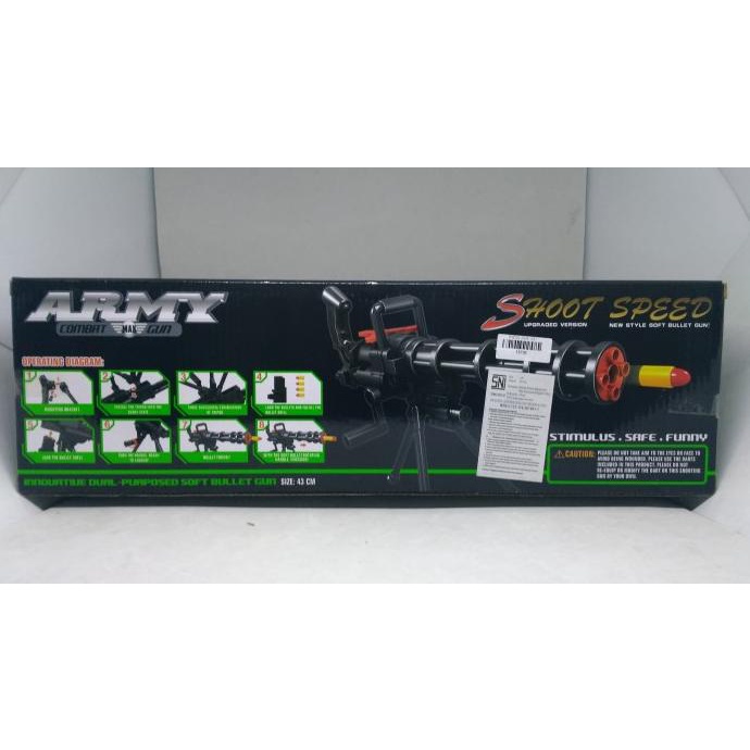 Jual Mainan Pistol Nerf Gun Peluru Busa Soft Bullet Machine Gun M134 ...