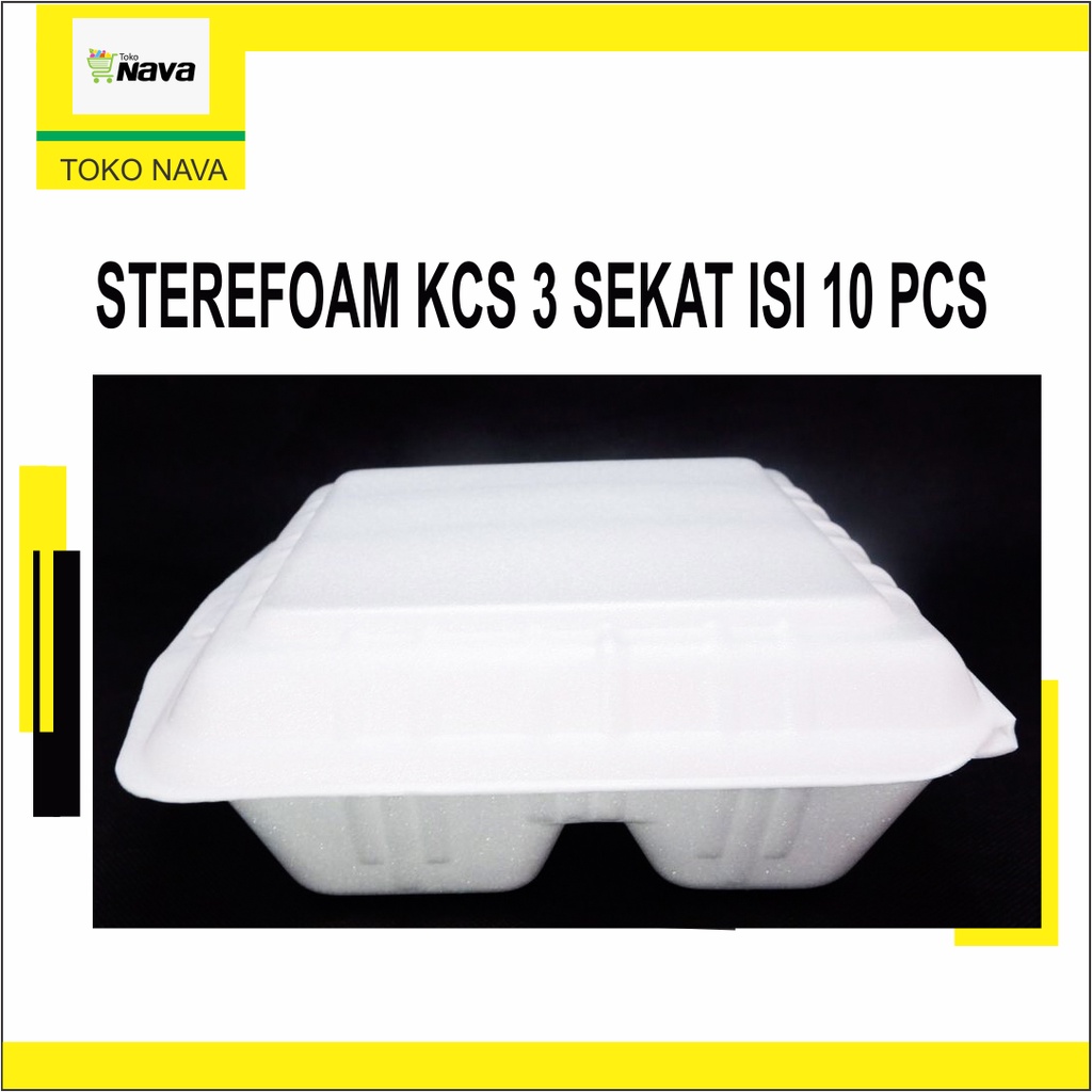 Jual Sterefoam Nasi KCS 3 Sekat Isi 10 Pcs | Shopee Indonesia