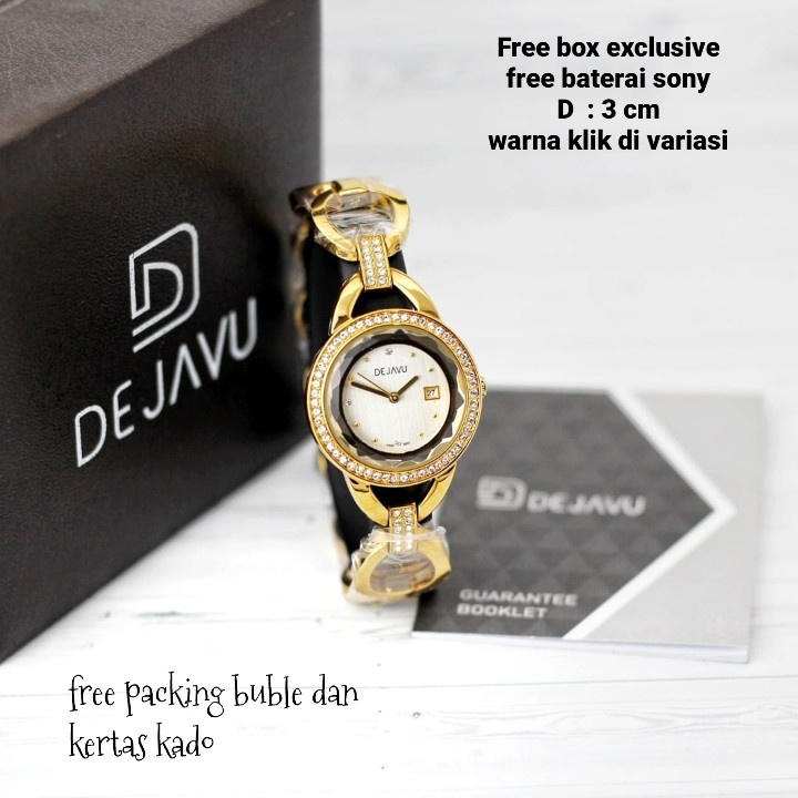 Jual JAM TANGAN WANITA DEJAVU D5001 DATE RANTAI KECIL ORIGINAL ANTI AIR ...