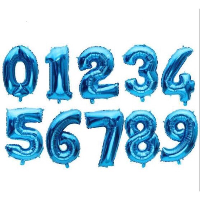 Jual balon angka biru 80cm | Shopee Indonesia