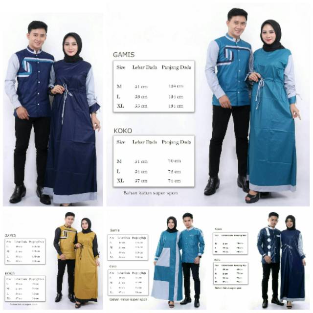 Jual Baju couple gamis dan kemeja koko muslim , koko hadroh , gamis ...
