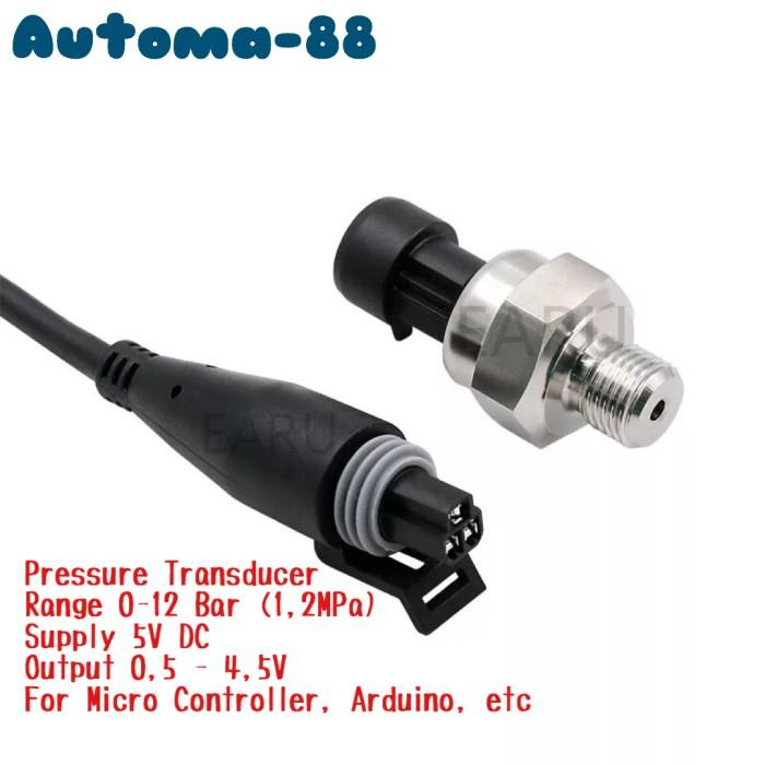 Jual Alat Ukur Sensor Tekanan Pressure Transducer Arduino 5v 12bar 0