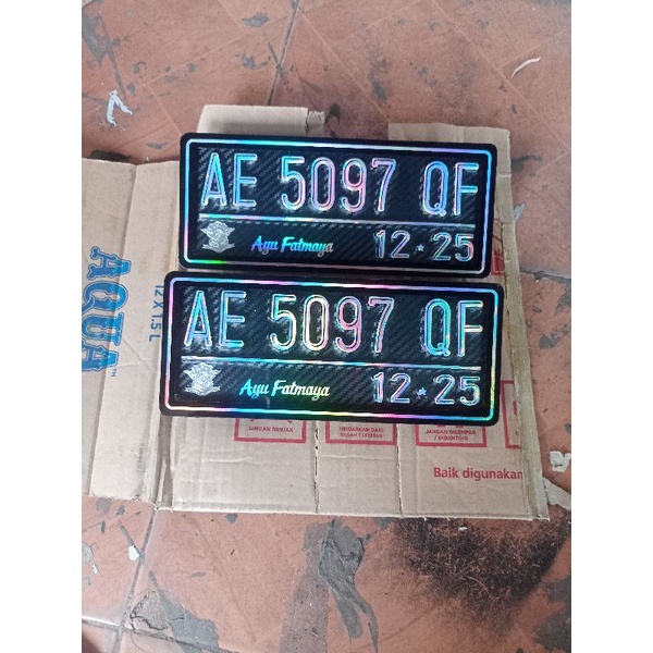 Jual PLAT MOTOR CARBON HOLOGARAM MOTIF GARIS, PLAT MOTOR, PLAT CUSTOM ...
