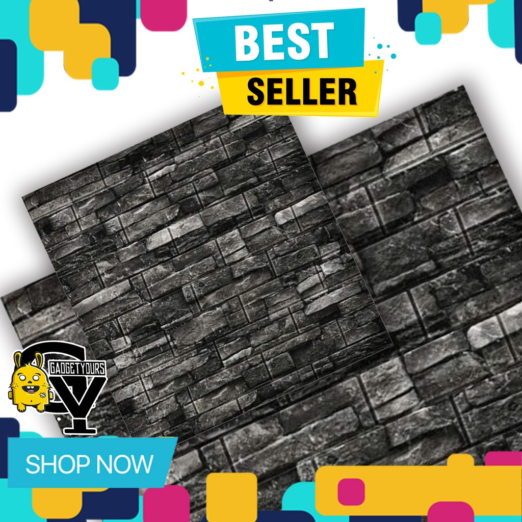 Jual WALLPAPER 3D BRICK FOAM CORAK BATU ALAM WALLPAPER DINDING BATU ...
