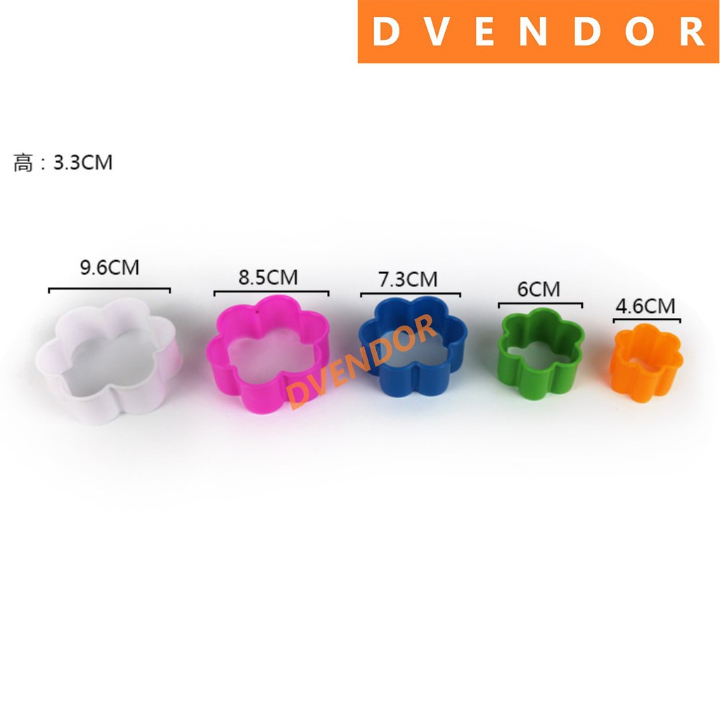 Jual CETAKAN KUE COOKIE CUTTER 5 SIZE PLASTIK CETAKAN BULAT LOVE ...
