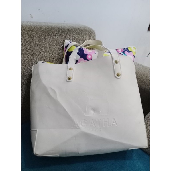 Jual PL bag brand agatha paris warna putih | Shopee Indonesia