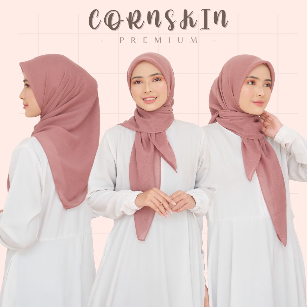 Jual Hijab cornskin premium corn skin Marble viscose segiempat cornsilk ...
