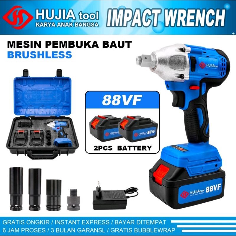 Jual COD IMPACT WRENCH JLD 88V MESIN BUKA BAUT IMPACT JLD 88V 2 BATERAI ...