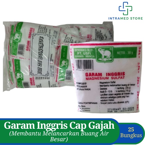 Jual Garam Inggris Cap Gajah isi 25 Bungkus - Pelancar Buang Air Besar ...