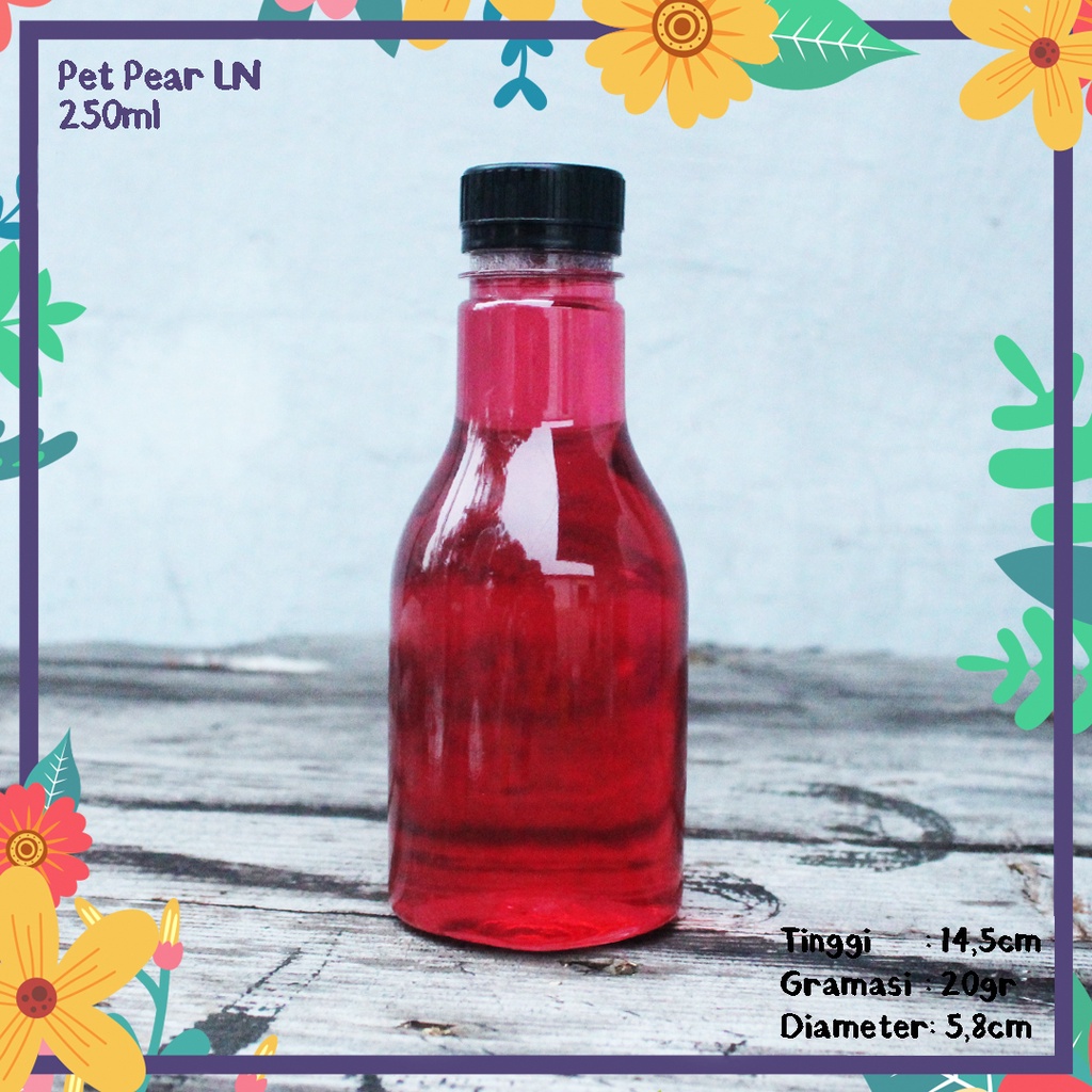 Jual BOTOL PLASTIK PEAR LN 250ML TEBAL KEMASAN KOPI JUS SUSU MADU JELLY ...