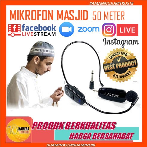 Jual Mikrofon Mic Microphone Clip Wireless UHF Imam Masjid Musholla ...